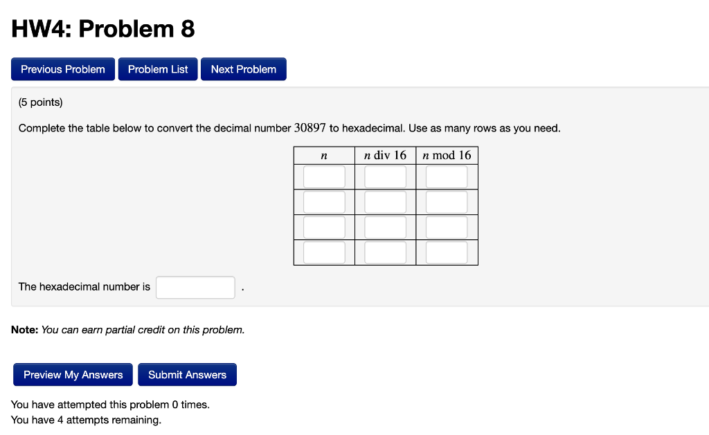 Solved HW4: Problem 8 Previous Problem Problem List Next | Chegg.com