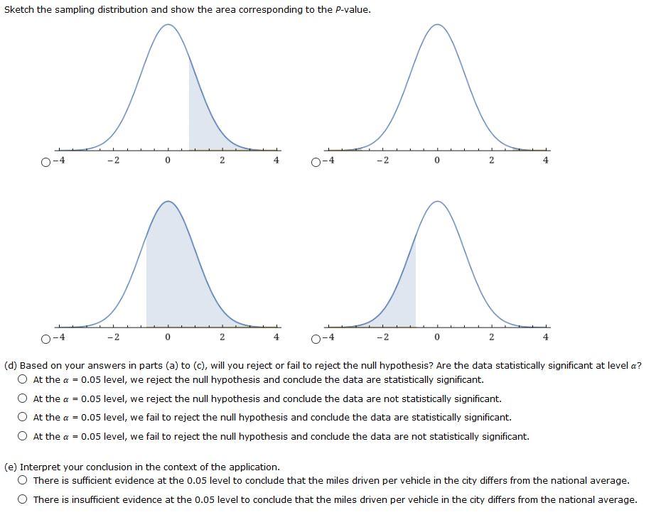 Solved The average annual miles driven per vehicle in the | Chegg.com