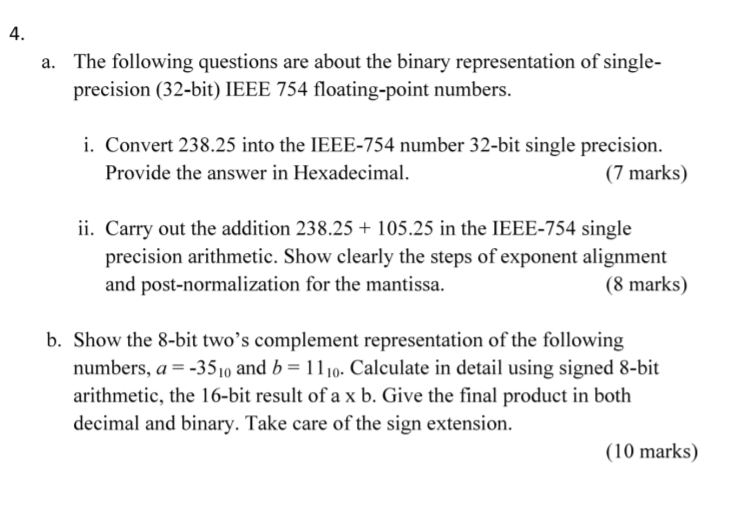 Solved 4 . a. The following questions are about the binary | Chegg.com