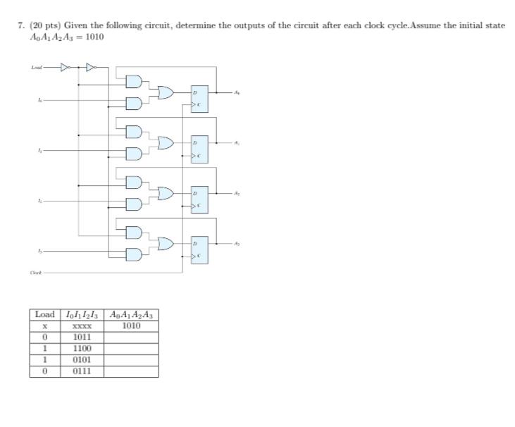 Solved 7. (20 pts) Given the following circuit, determine | Chegg.com