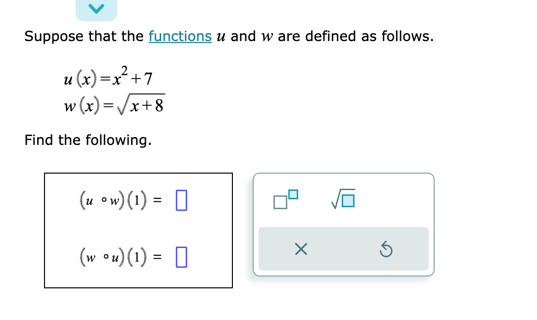 Solved Suppose that the functions u and w are defined as | Chegg.com