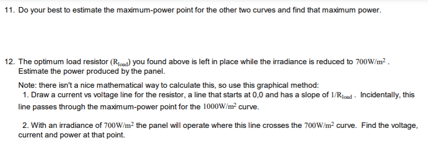 Solved 11. Do your best to estimate the maximum-power point | Chegg.com