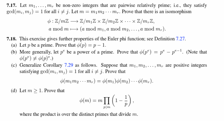 Solved 7.17. Let m1,…,mr be non-zero integers that are | Chegg.com