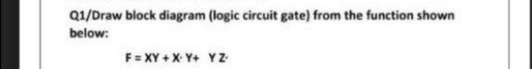 Solved Q1/Draw block diagram (logic circuit gate) from the | Chegg.com