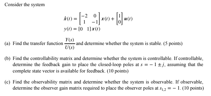 Solved Consider the system | Chegg.com