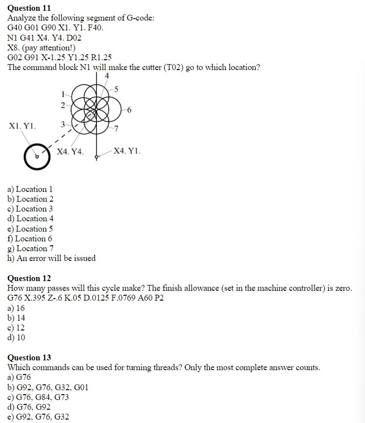 Solved Question 11 Analyze the following segment of G-code: | Chegg.com