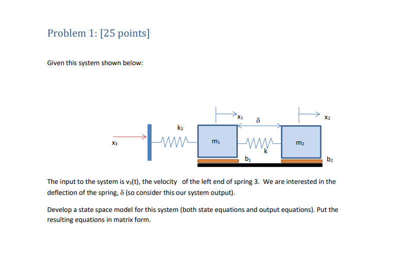 Solved Problem 1: [25 points] Given this system shown below: | Chegg.com
