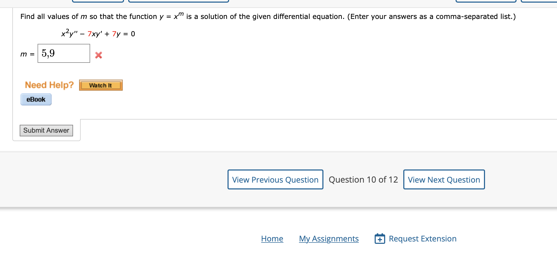 Solved Find all values of m so that the function y = xm is a | Chegg.com