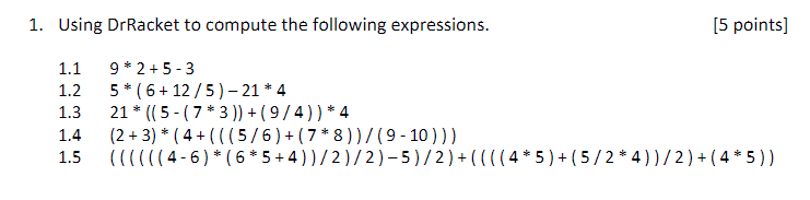 SCHEME HELP Using DrRacket to compute the following | Chegg.com