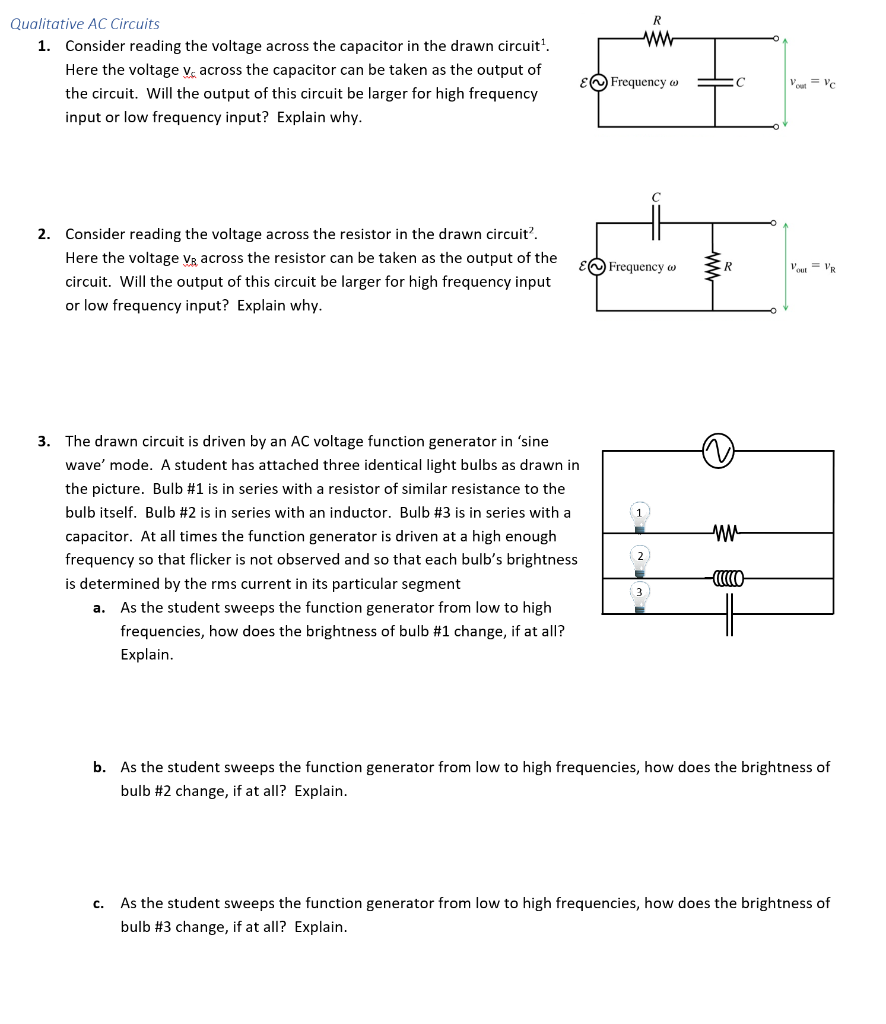 Solved RLC Circuit Lab Goals: . Understand the behavior of | Chegg.com