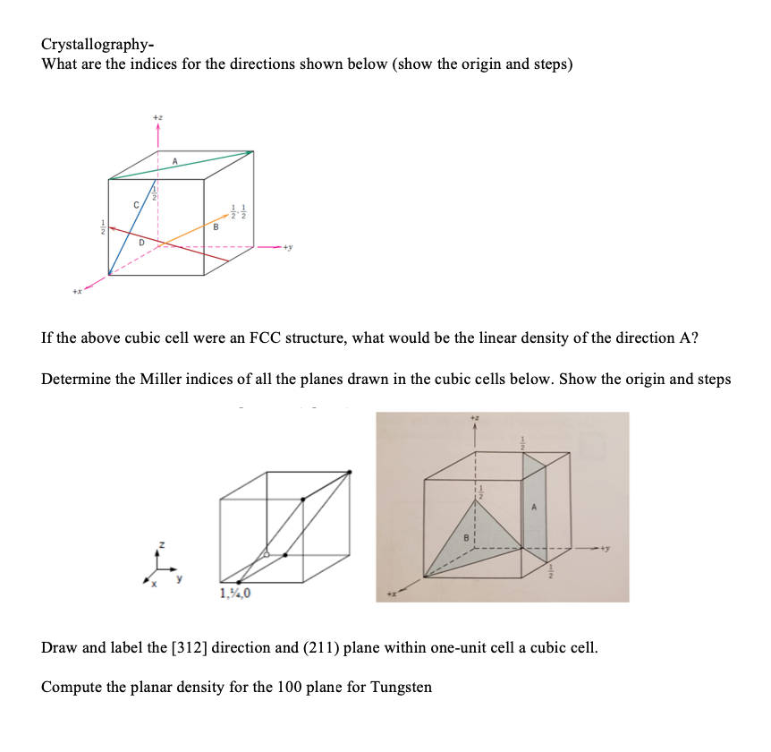 Solved Crystallography- What are the indices for the | Chegg.com