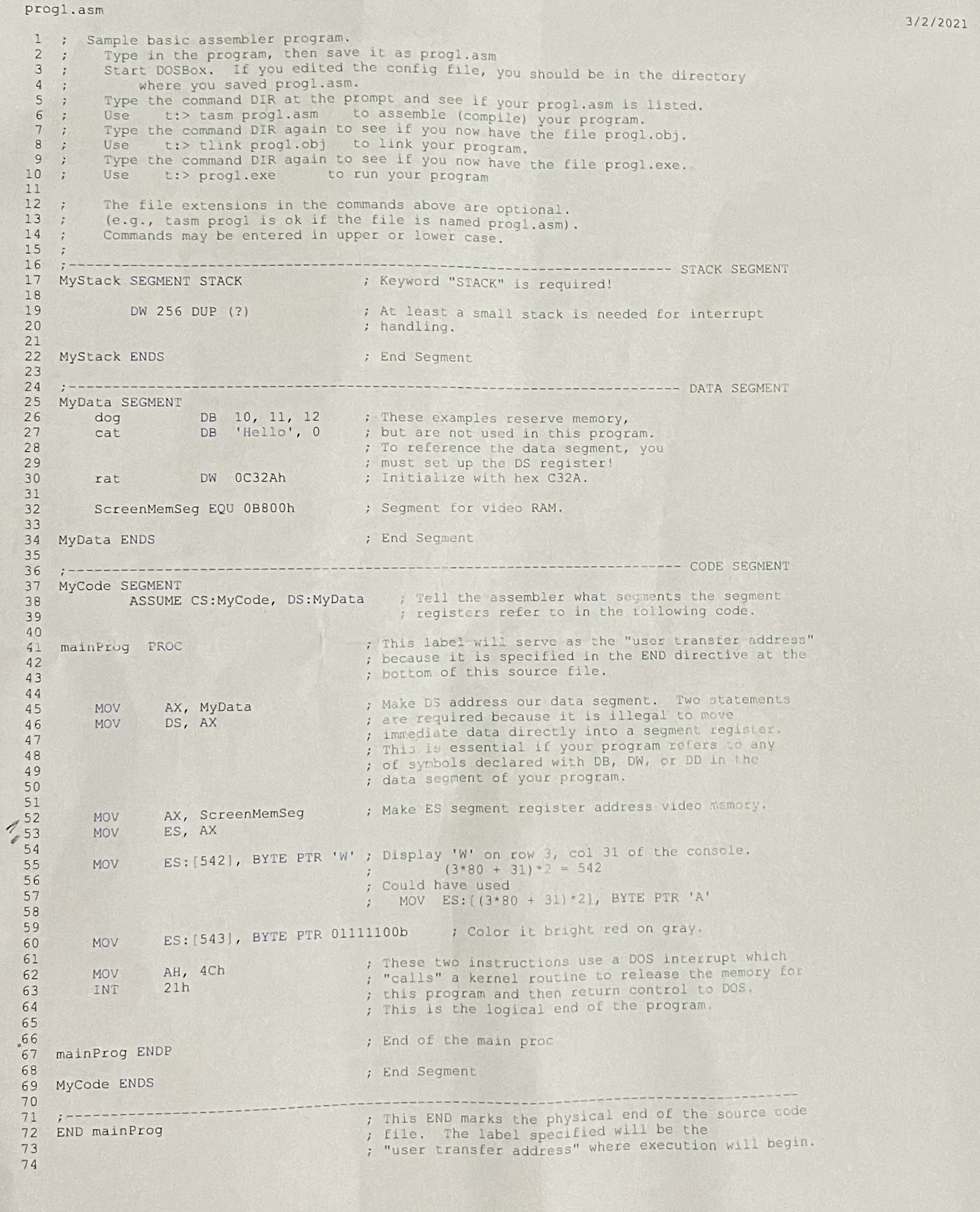 Solved The Assembler Program Should Transpose The Screen