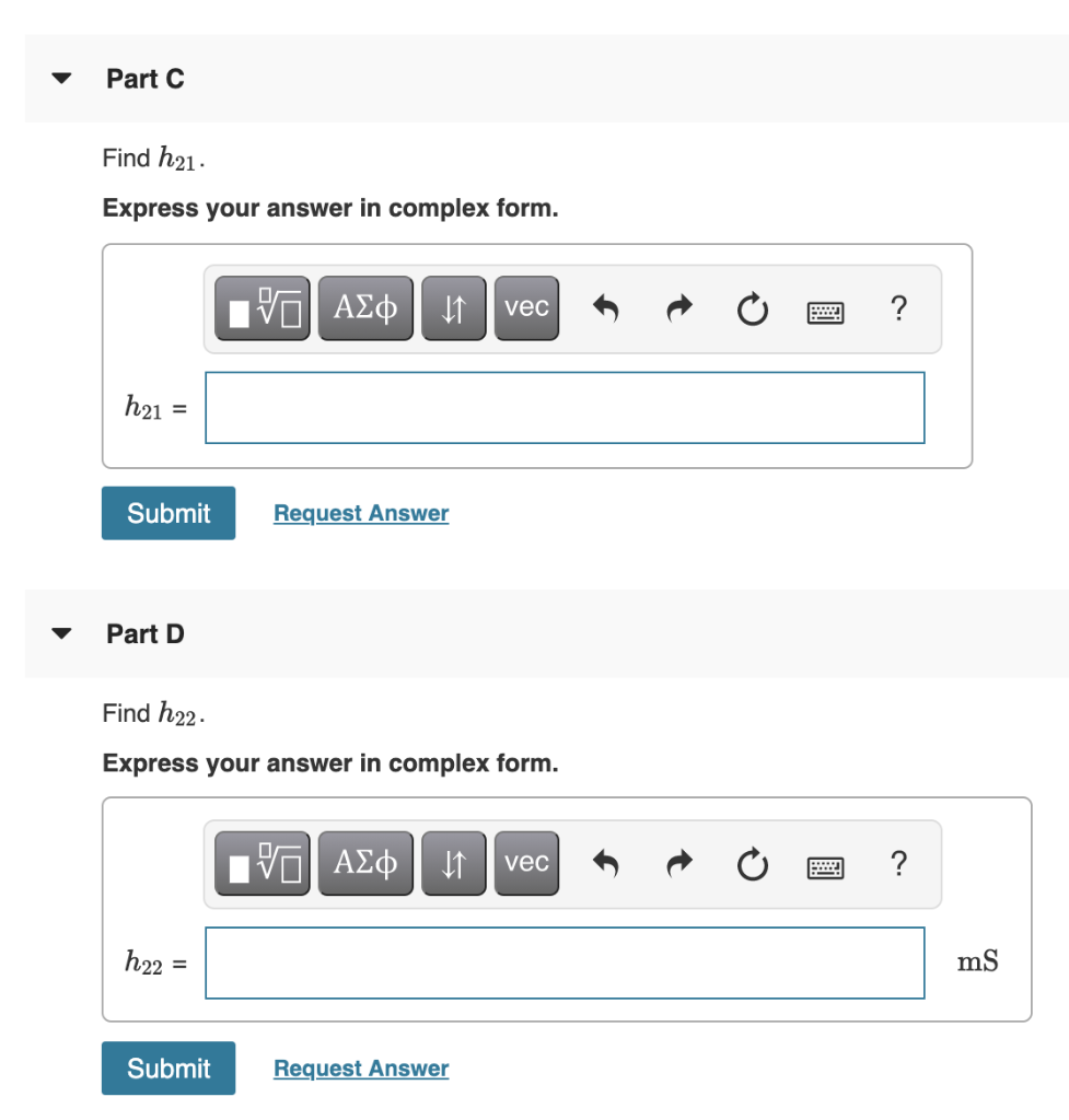 Solved Find the h parameters of the two-port circuit shown | Chegg.com