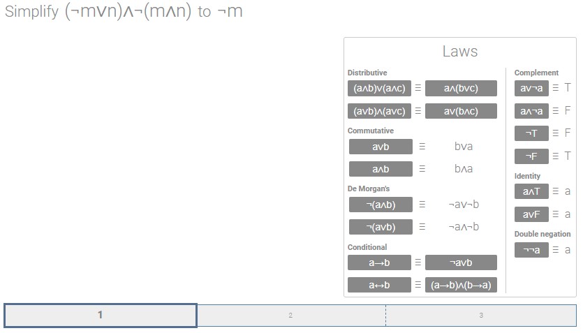 Solved Simplify (-mvn)--(man) to -m Laws Complement avna ET | Chegg.com