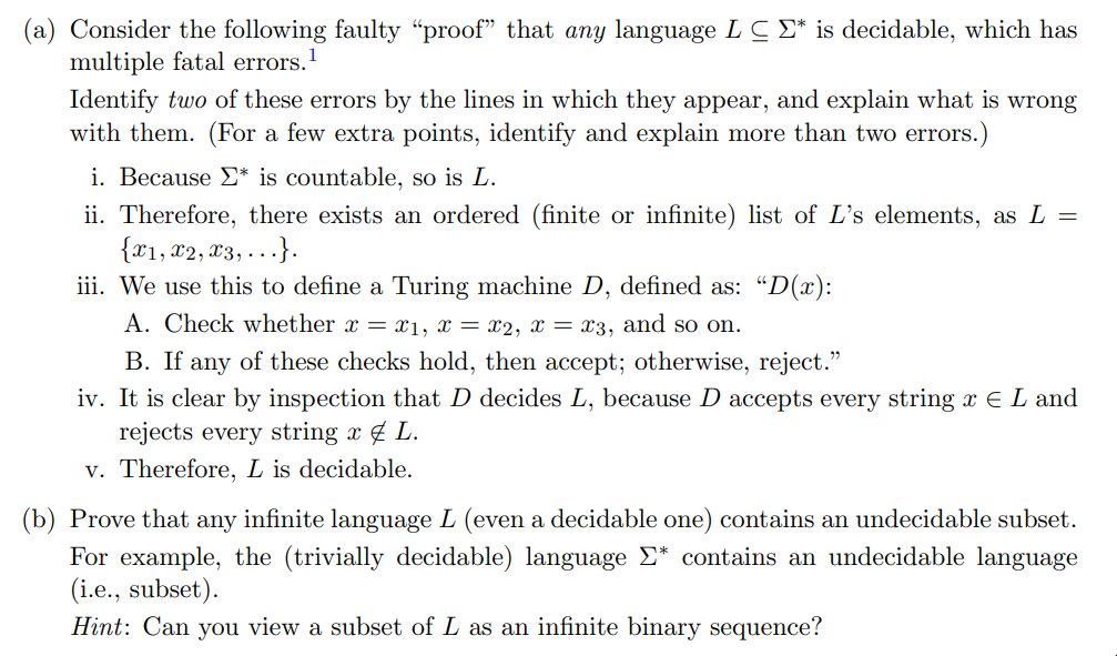 Solved (a) Consider the following faulty "proof" that any | Chegg.com