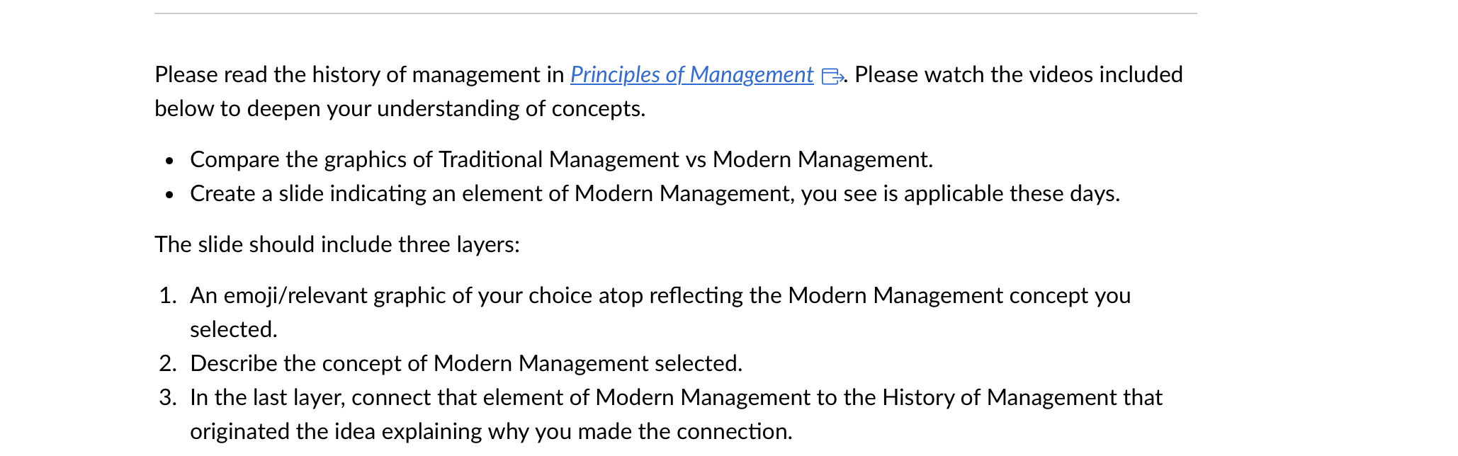 Solved Please read the history of management in Principles | Chegg.com