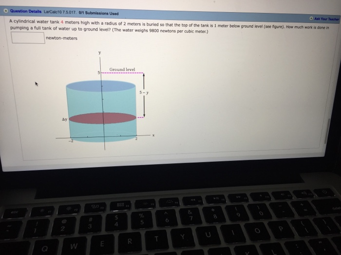 Solved A cylindrical water tank 4 meters high with a radius | Chegg.com