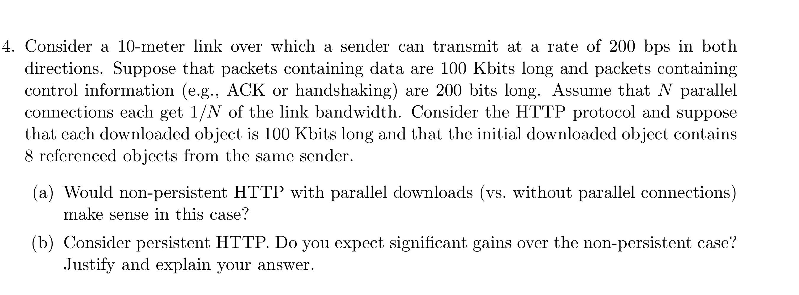 Solved Consider a 10-meter link over which a sender can | Chegg.com