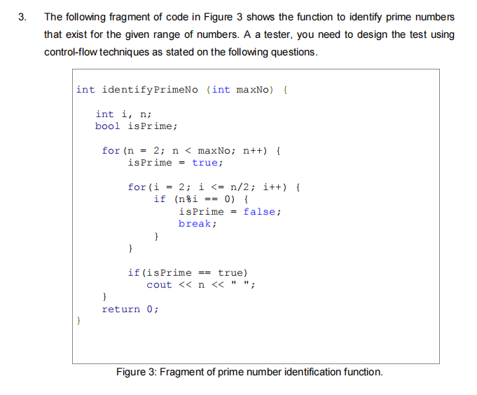 Solved 3. The following fragment of code in Figure 3 shows | Chegg.com
