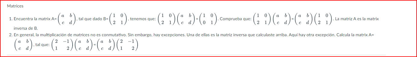 Solved Matrices 1. Encuentra la matrix A=(acbd), tal que | Chegg.com