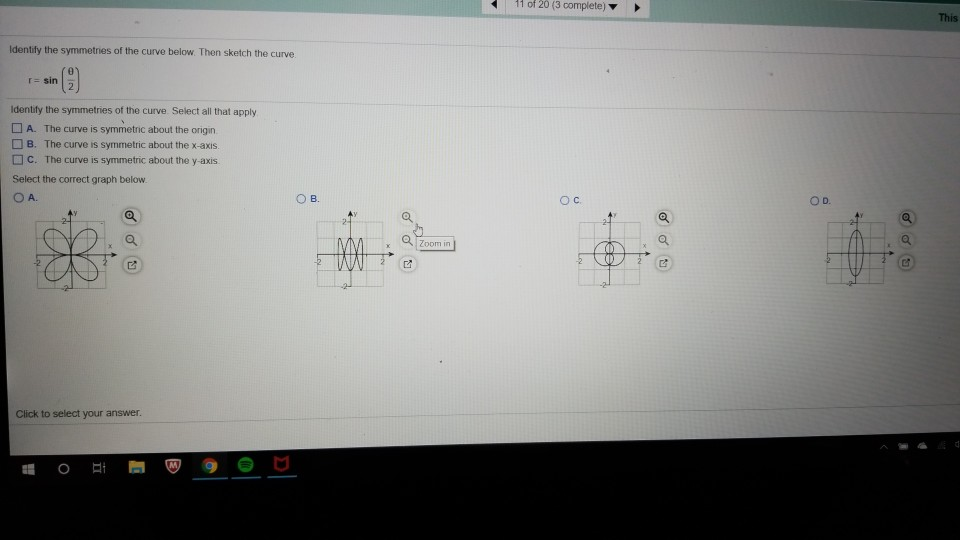 Solved 11 of 20 (3 complete) This Identify the symmetries of | Chegg.com