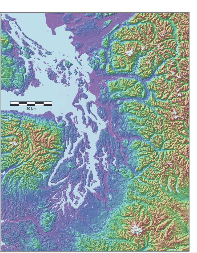 Solved 50 km Continental glacial landforms Use the color | Chegg.com