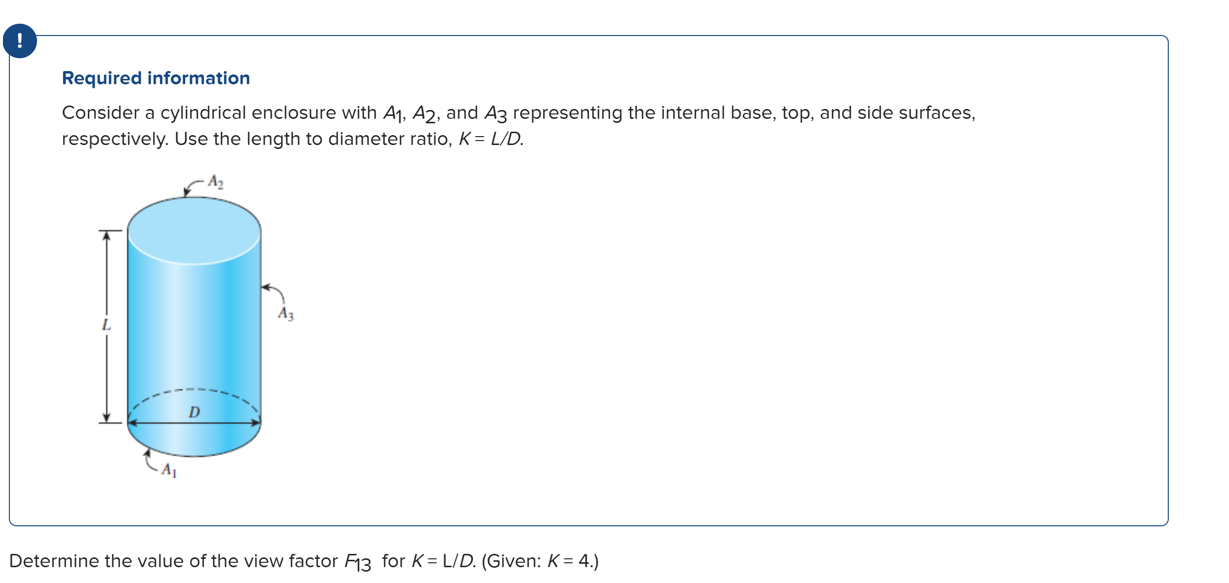 Solved Required informationConsider a cylindrical enclosure | Chegg.com