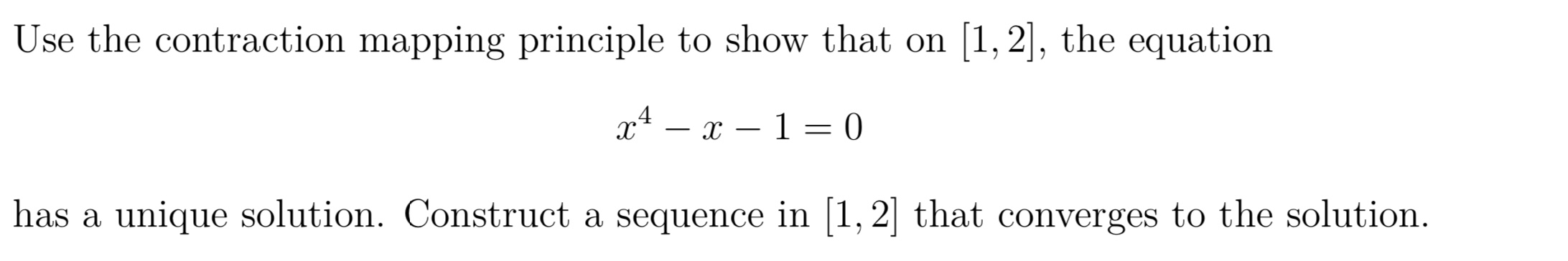 Solved Use the contraction mapping principle to show that on | Chegg.com