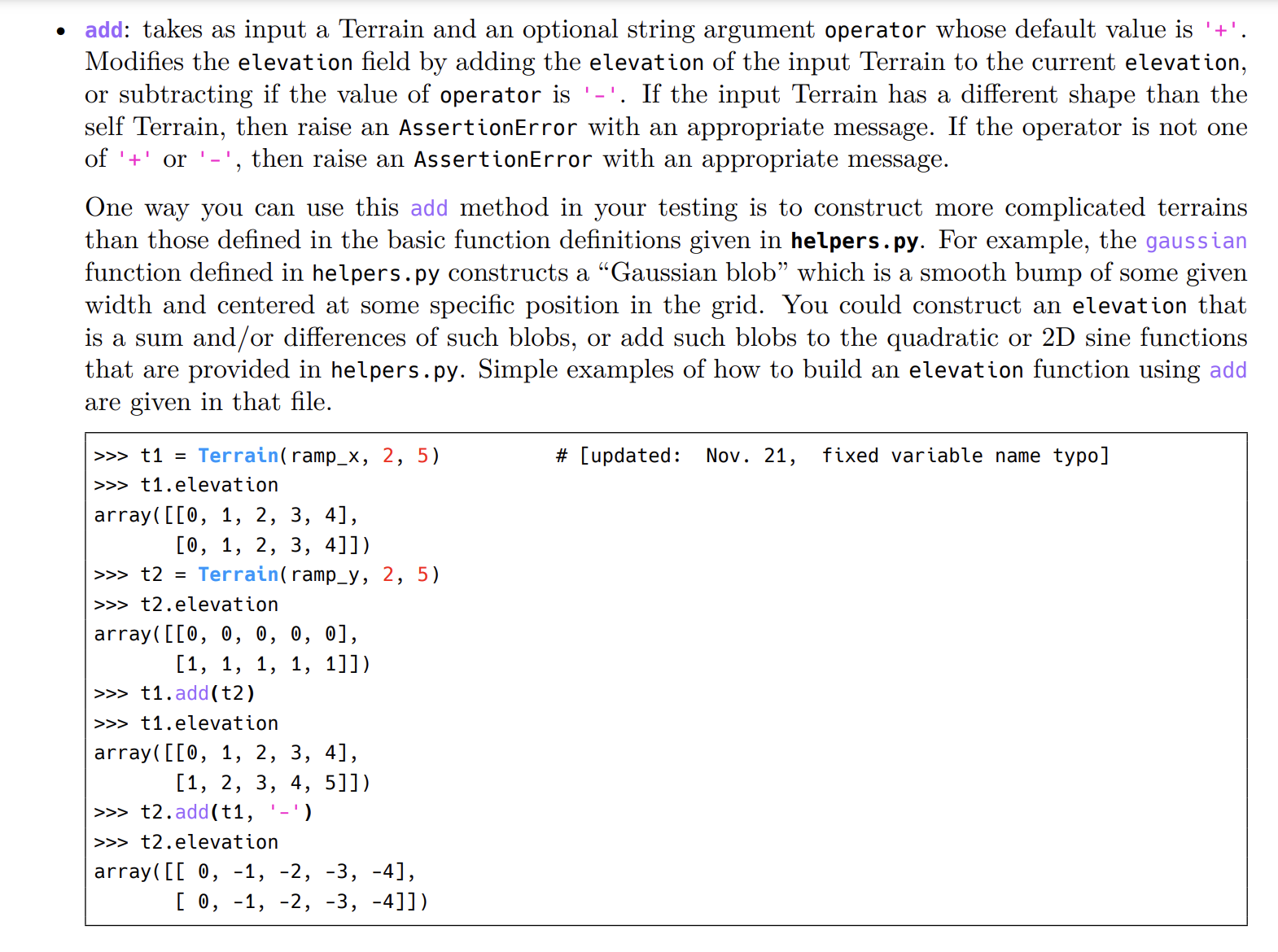 Solved so, note that for each of the methods defined below, | Chegg.com