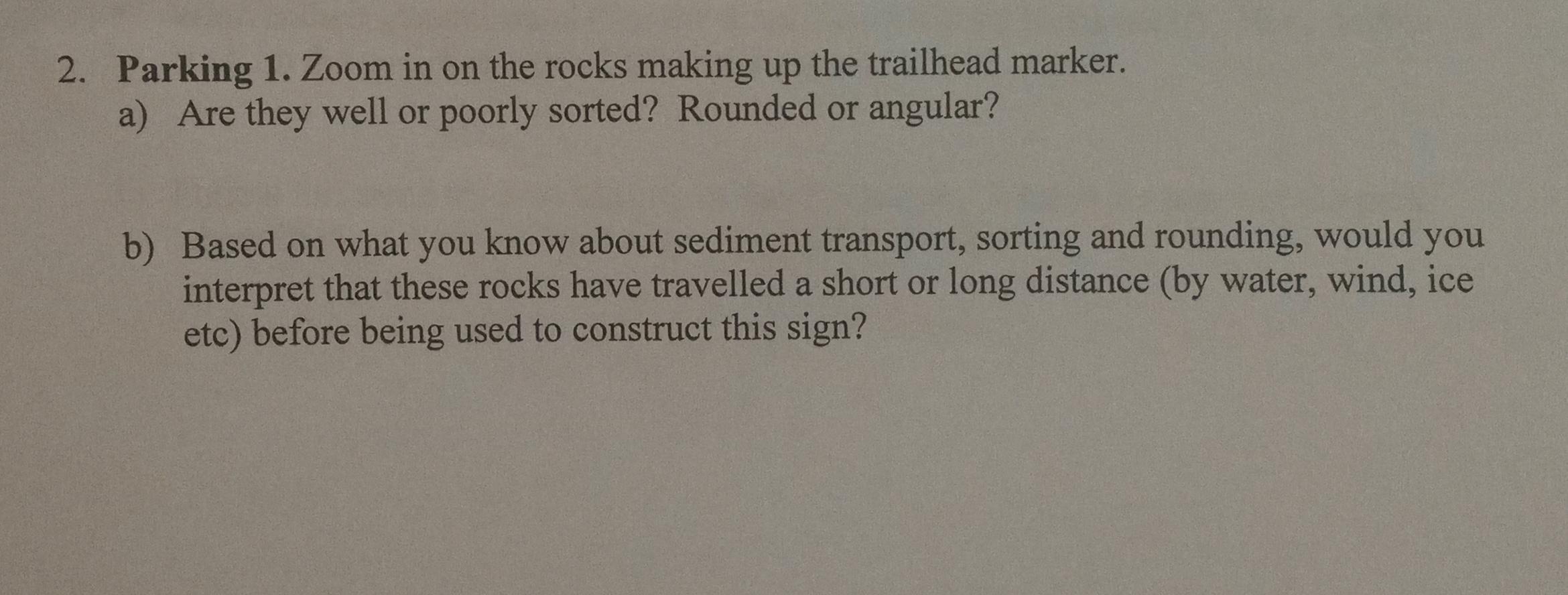 Solved Parking 1. ﻿Zoom in on the rocks making up the | Chegg.com