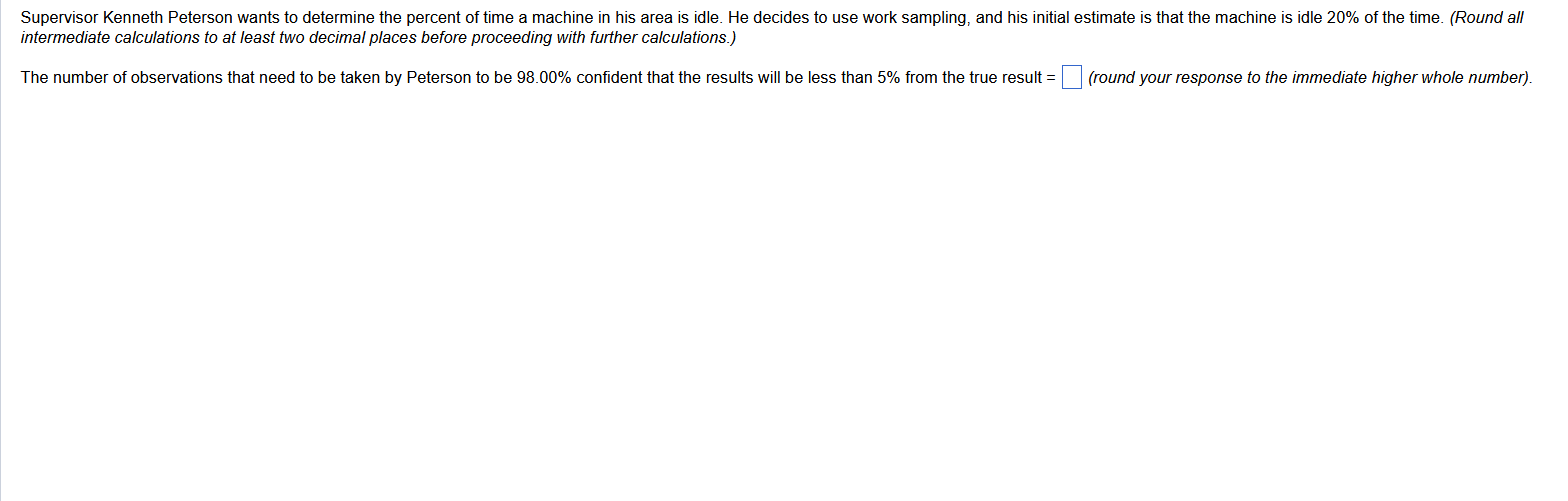 Solved intermediate calculations to at least two decimal | Chegg.com