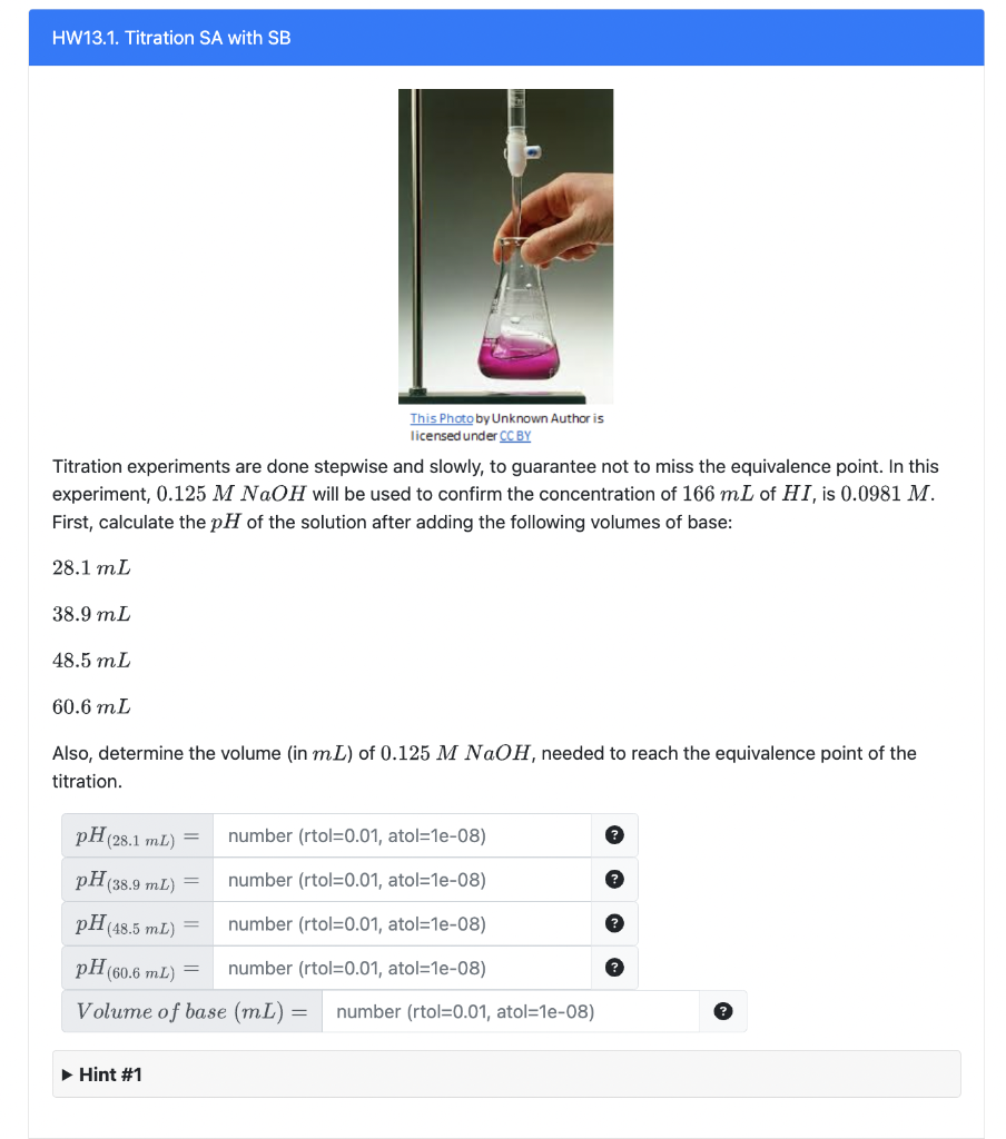 Solved Titration experiments are done stepwise and slowly, | Chegg.com