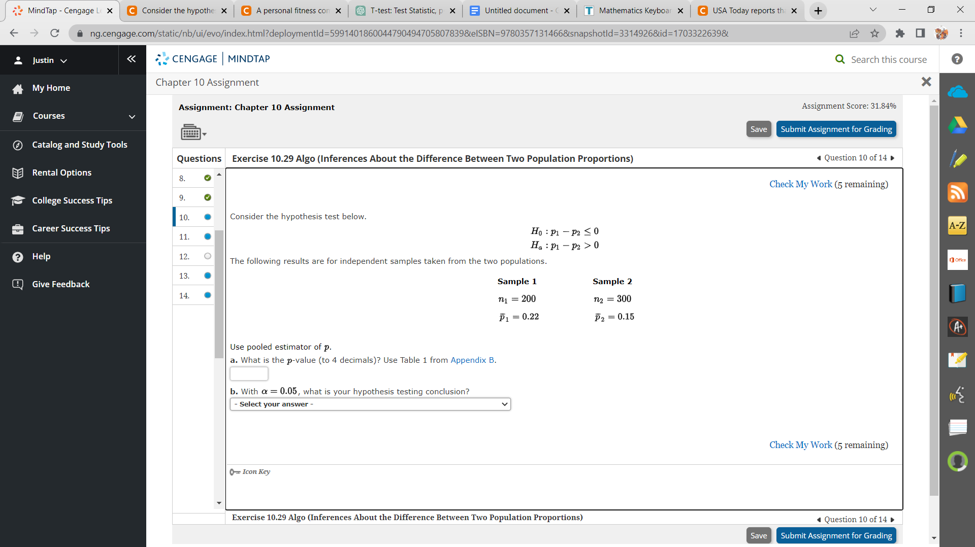 Assignment: Chapter 10 Assignment Assignment Score: | Chegg.com