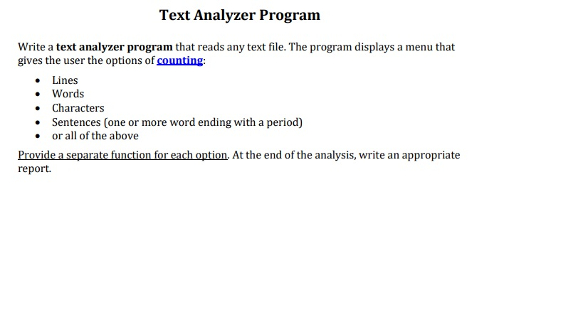 Solved Text Analyzer Program Write A Text Analyzer Program 4110
