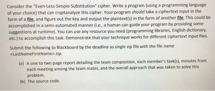 Solved Consider the "Even-Less-Simple-Substitution" cipher. | Chegg.com