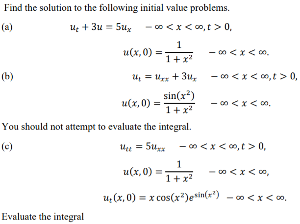 Solved This problem has three parts which involve solving, | Chegg.com