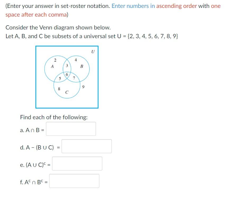 Solved (Enter your answer in set-roster notation. Enter | Chegg.com