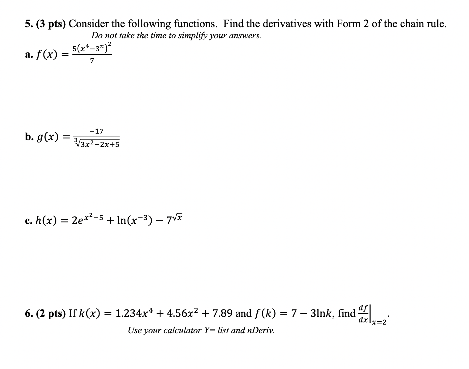 Solved Consider the following functions. Find the | Chegg.com