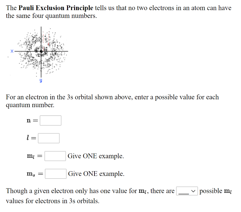 Solved The Pauli Exclusion Principle tells us that no two | Chegg.com