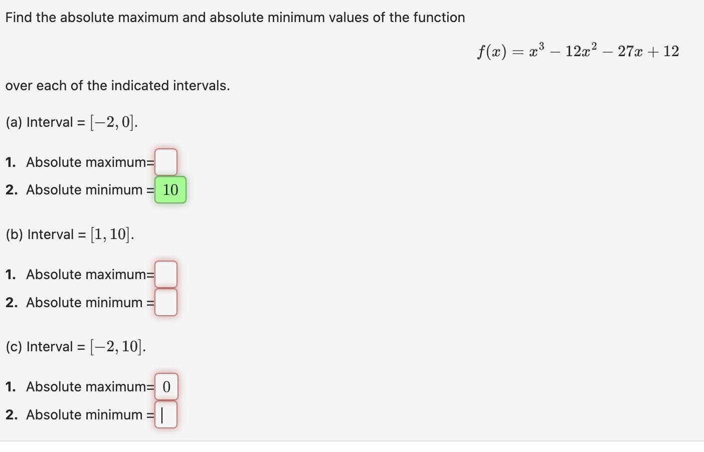 Solved Find the absolute maximum and absolute minimum values | Chegg.com