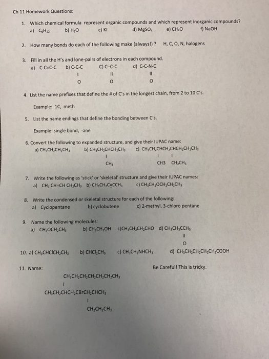 Solved Ch 11 Homework Questions: Which chemical formula | Chegg.com