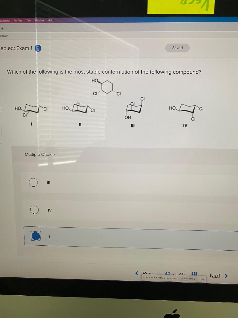 Solved Which of the following is the most stable | Chegg.com