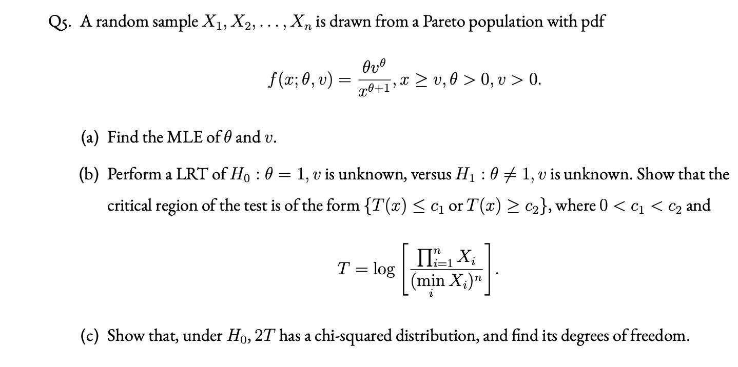 Solved Os. A random sample X1, X2, ..., Xn is drawn from a | Chegg.com