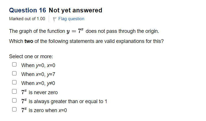 Solved Marked out of 1.00 P Flag question The graph of the | Chegg.com