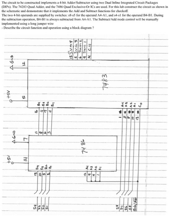 Solved The circuit to be constructed implements a 4-bit | Chegg.com