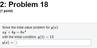 Solved Solve the inital value problem for | Chegg.com