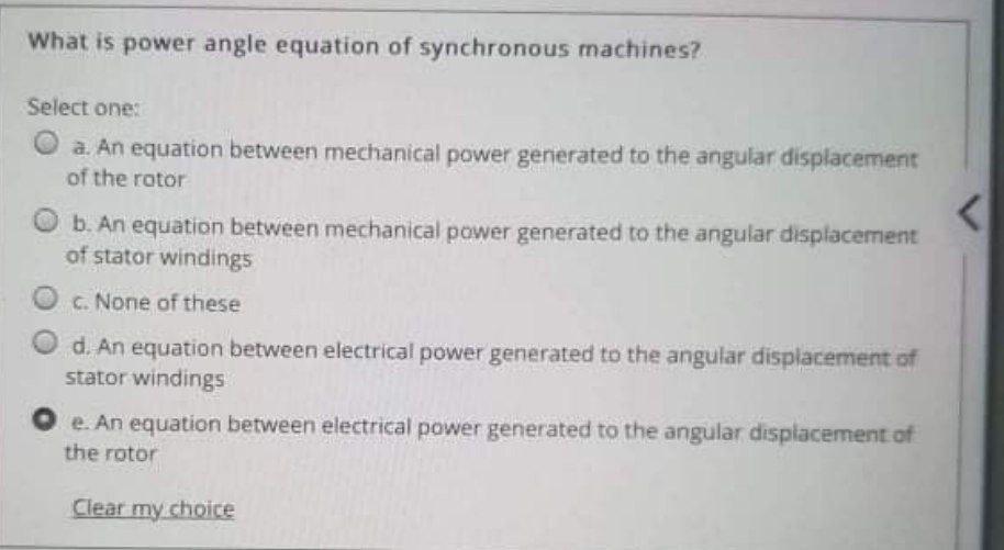 Solved What is power angle equation of synchronous machines? | Chegg.com