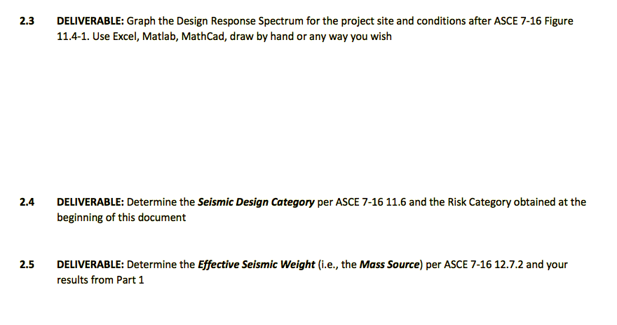 Solved 2.3 DELIVERABLE: Graph the Design Response Spectrum | Chegg.com