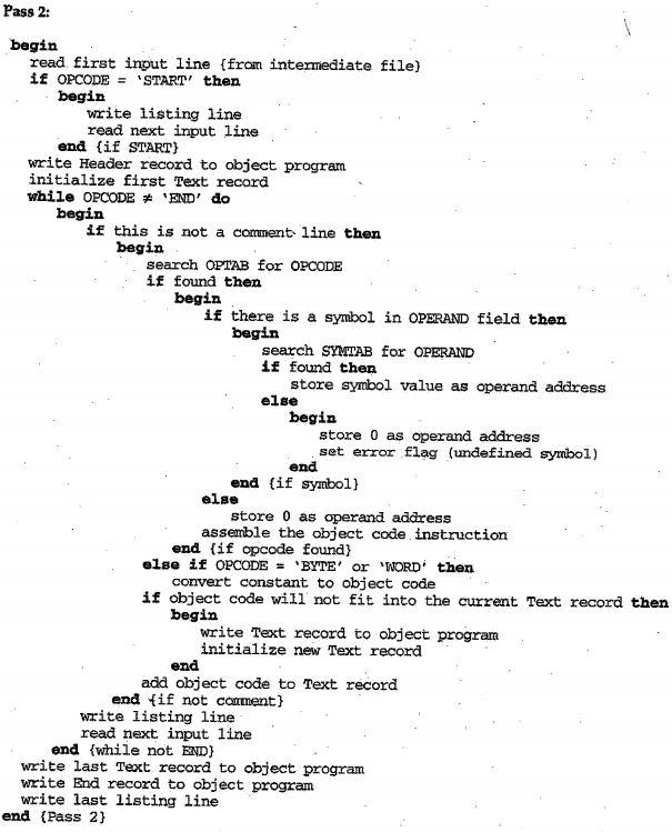 Solved Pass 1: begin read first input line if OPCODE = | Chegg.com