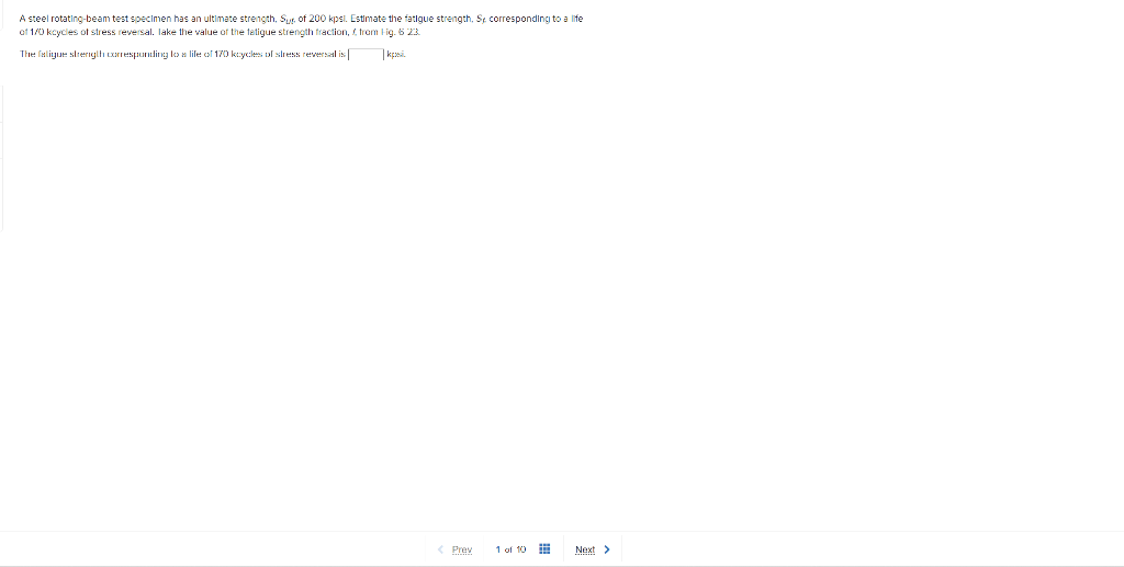 Solved A steel rotating-beam test specimen has an ultimate | Chegg.com